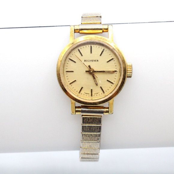 Bucherer | Accessories | Vintage Bucherer Watch Womens Luxury Gold Tone ...